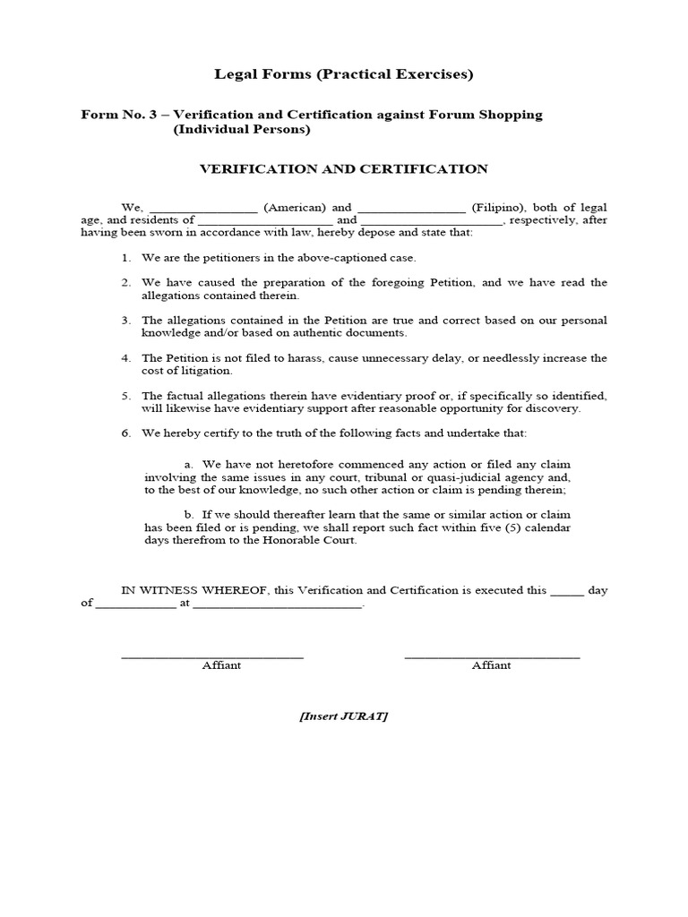 Verification and Certification Form Template | PDF