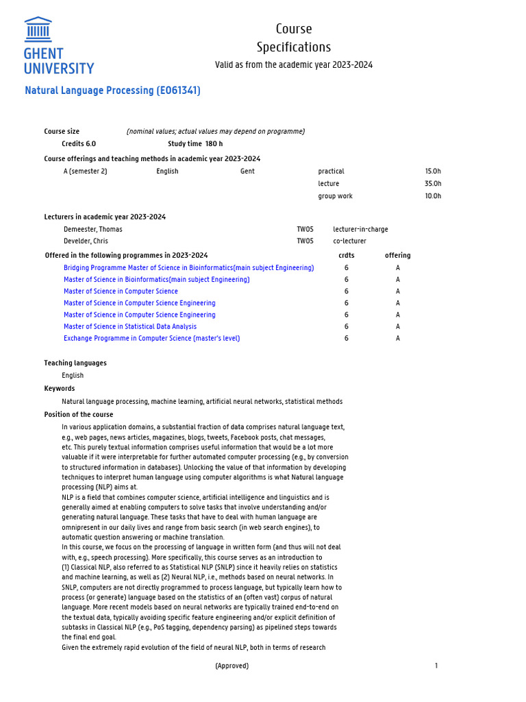 E061341 - NLP | PDF | Computer Science | Applied Mathematics