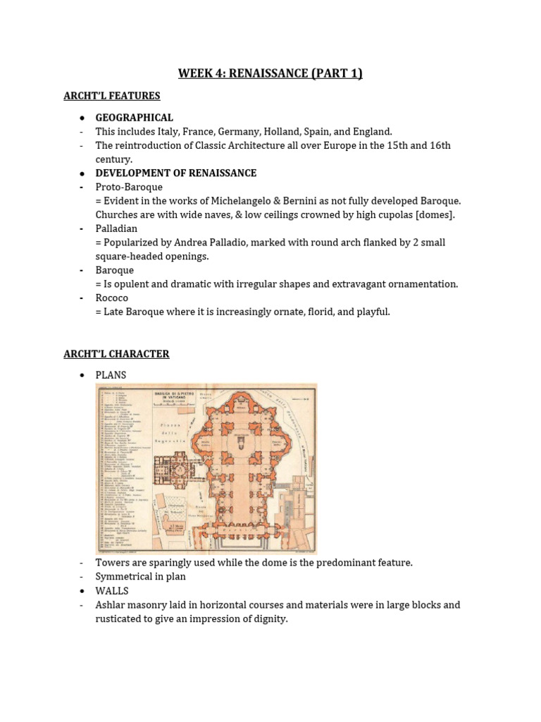 Renaissance Architecture Notes | PDF | Humanism