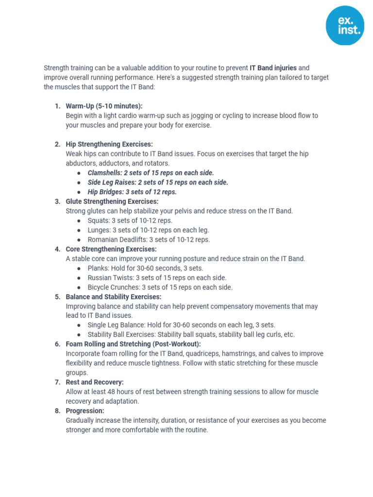 IT Band Strengthening | PDF | Strength Training | Physical Fitness