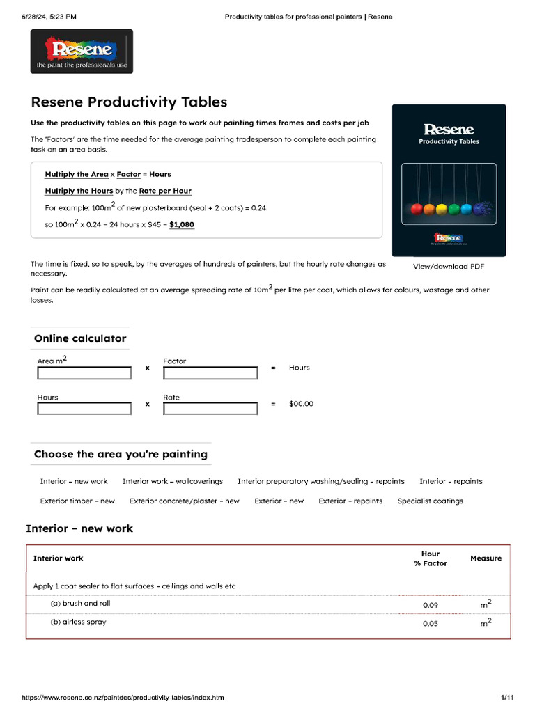 Texture Paint Labour Productivity | PDF