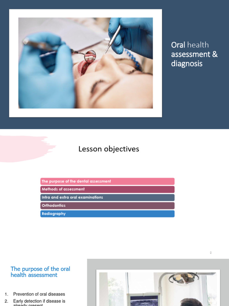 Oral Health Assessment and Diagnosis | PDF | Medical Specialties ...