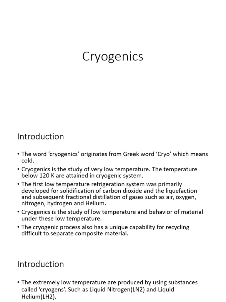 Cryogenics | PDF | Cryogenics | Chemical Process Engineering
