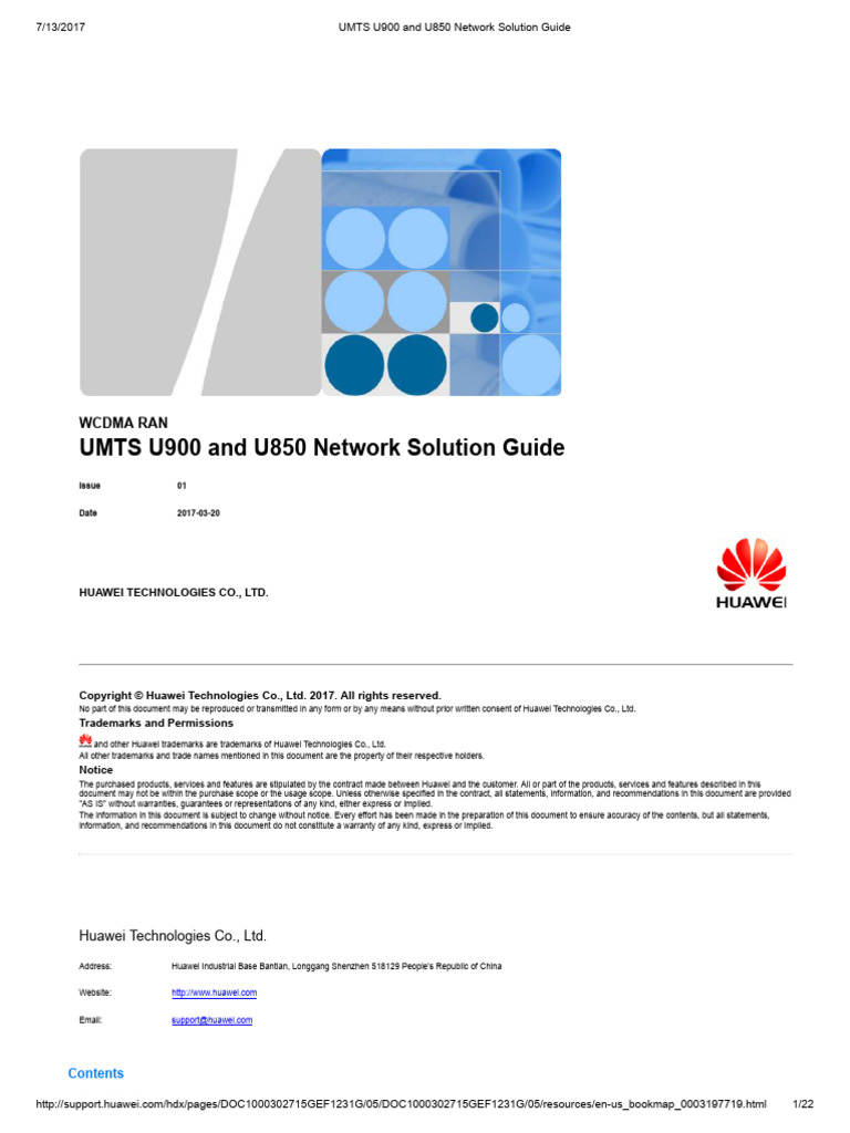 UMTS U900 and U850 Network Solution Guide | PDF | Telecommunications ...