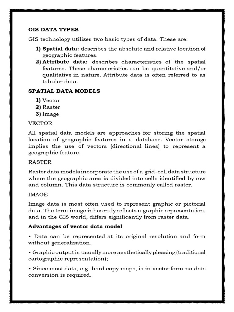 GIS Data Types | PDF | Geographic Information System | Computing