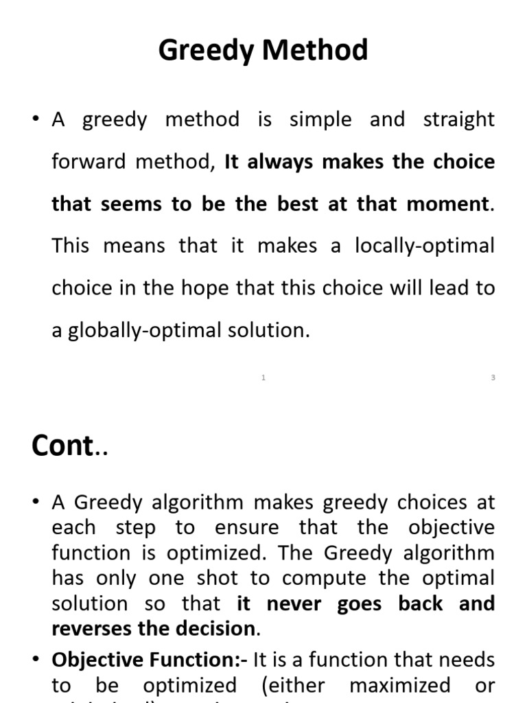 Greedy Method (Unit-II) Ada | PDF | Mathematical Optimization ... Greedy Method (Unit-II) Ada | PDF | Mathematical Optimization ...