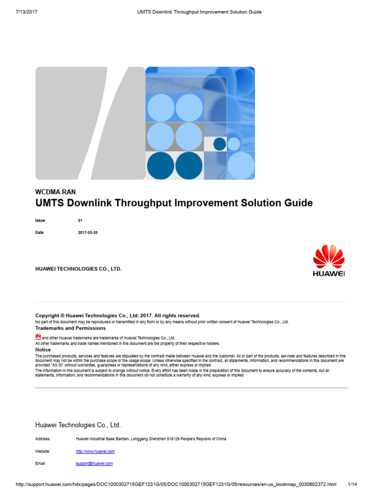 UMTS Downlink Throughput Improvement Solution Guide | PDF | High Speed Packet Access | Computer ...