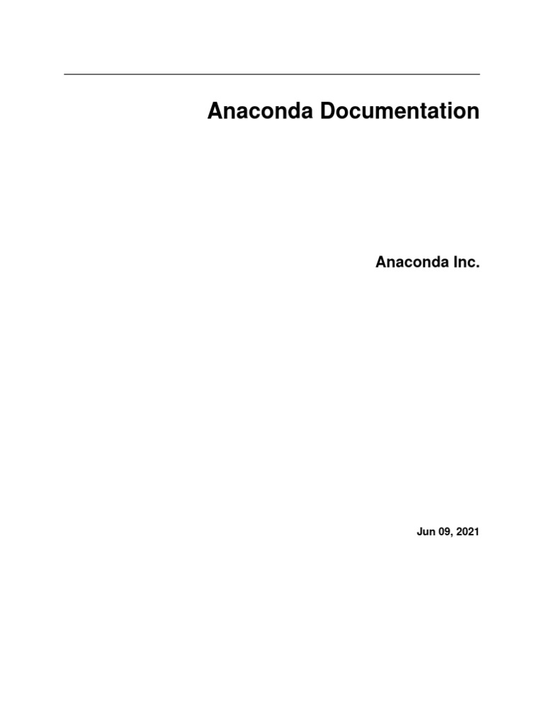 Docs Anaconda Com En Latest Pdf Computing Software