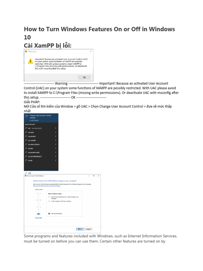 How To Turn Windows Features On or Off in Windows 10 | PDF | Microsoft Windows | Command Line ...