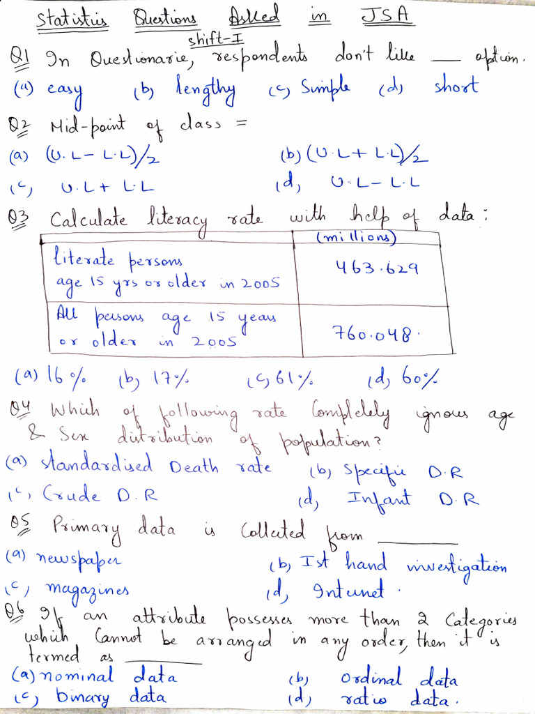 Target 10 Statistics Mcq's | PDF