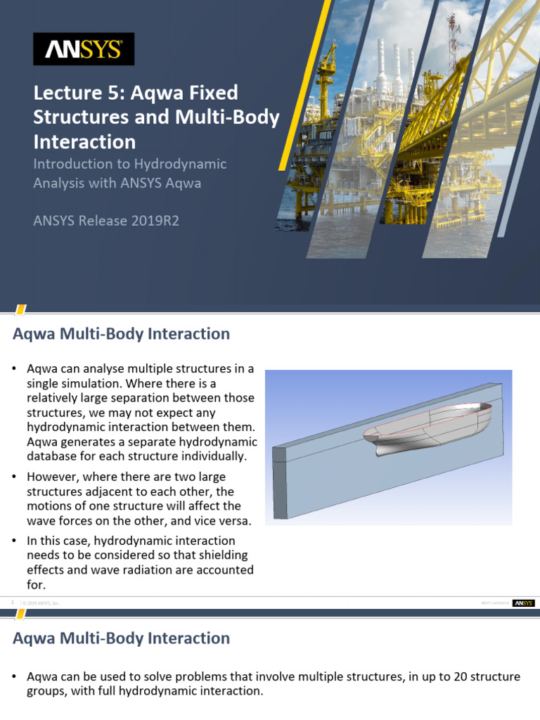 Aqwa Intro 2019R2 en LE05 | PDF | Fluid Dynamics | Diffraction