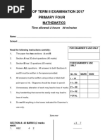 Grade 4 Maths Test November 2021 | PDF | Mathematics