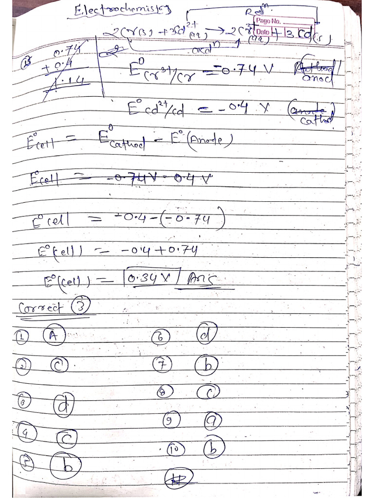 Electrochemistry Module Solution | PDF