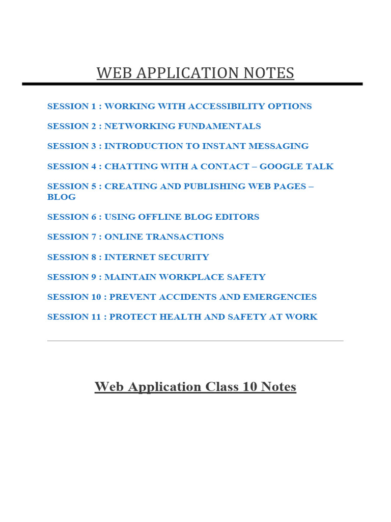 Unit 4 IT 402 Web Application Class 10 Notes | PDF | Internet Access ...