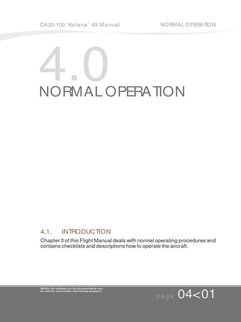 4X DA20-100 MANUAL 4 Normal Procedures | PDF | Aviation | Aviation Safety