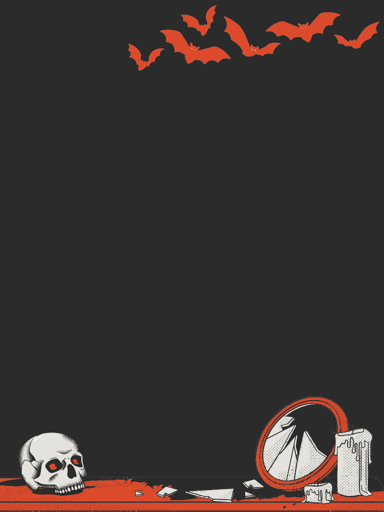 Black and Red Scary Illustrative Halloween Page Border | PDF