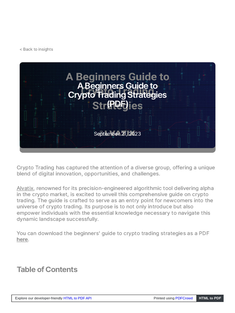 WWW Alvatix Com Post A Beginners Guide To Crypto Trading STR | PDF | Law