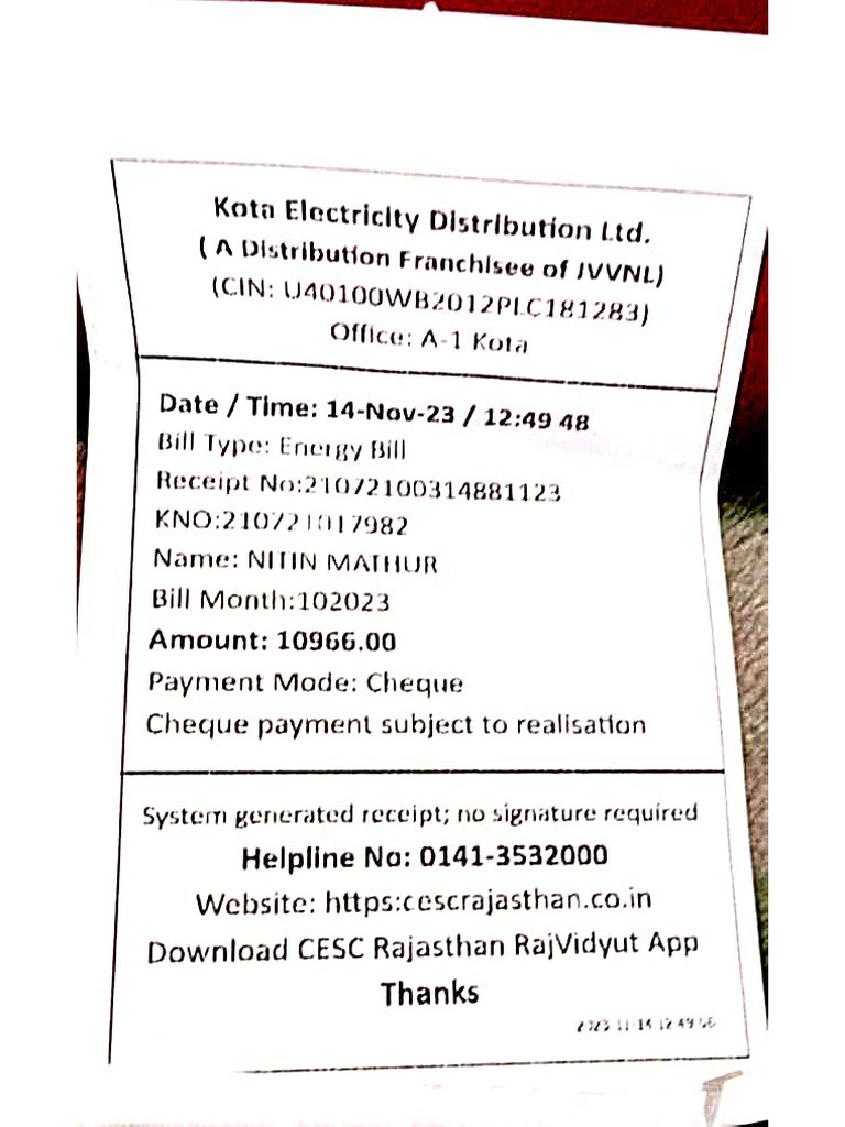 Electricity Bill 1 | PDF