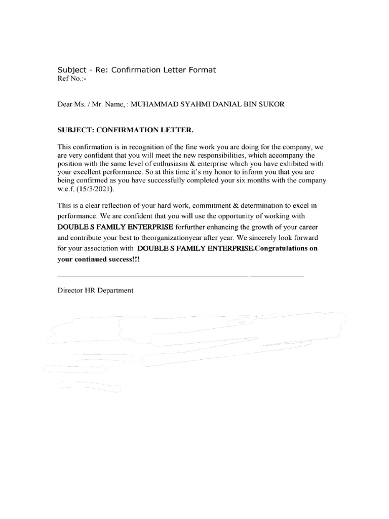 Confirmation-Letter-Muhammad Syahmi Danial Bin Sukor | PDF