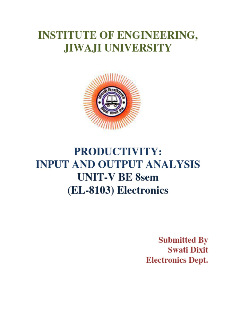 Electronics Input-Output Analysis | PDF | Input–Output Model | Economics