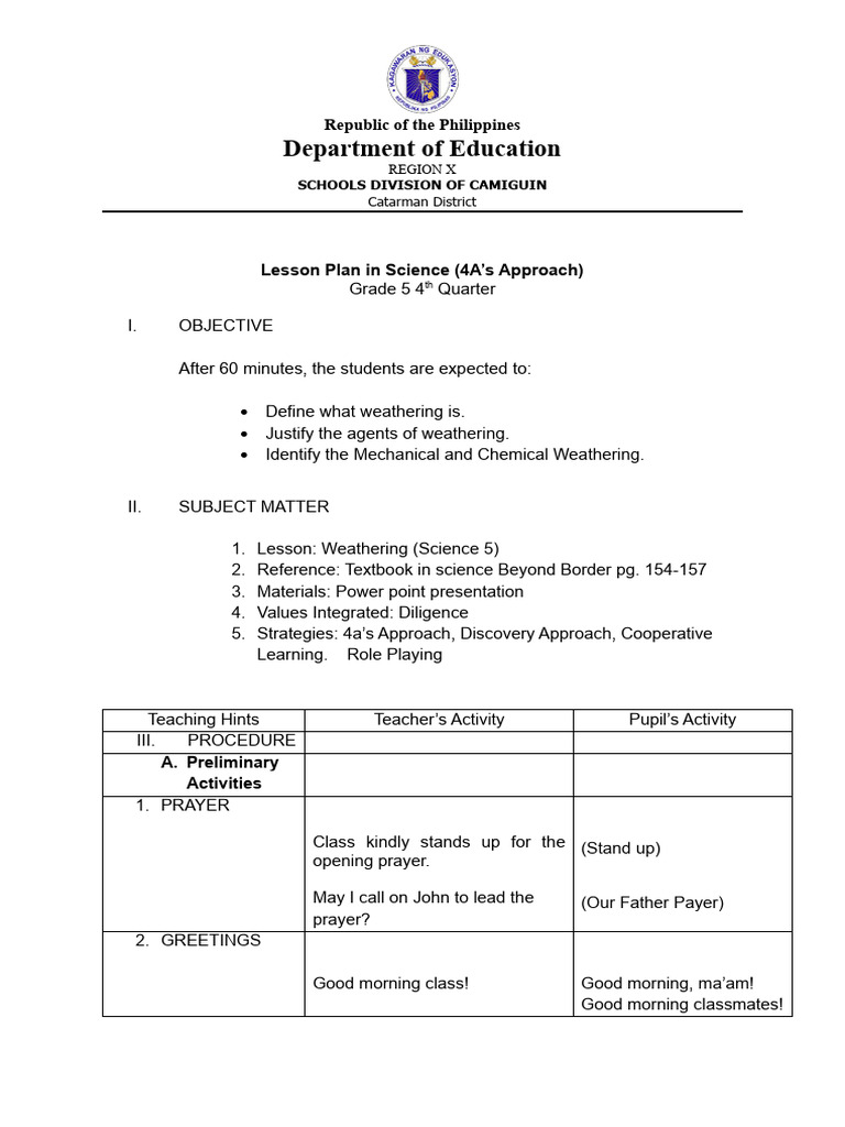 Lesson Plan in Science | PDF | Lesson Plan | Water