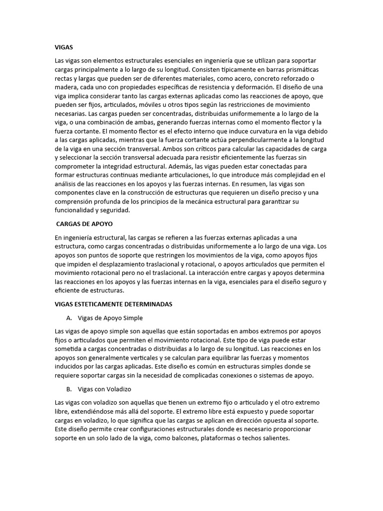 VIGAS | PDF | Viga (Estructura) | Mecánica