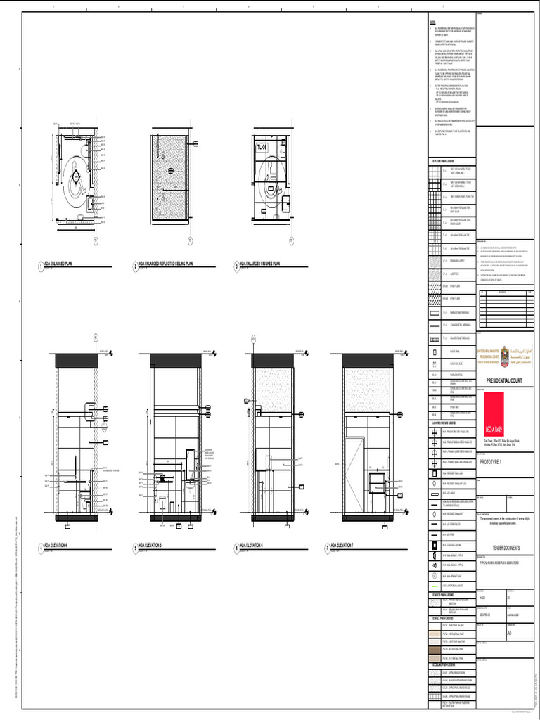 A523 - Typical Ada Enlarged Plans & Elevations | PDF | Tile | Bathroom