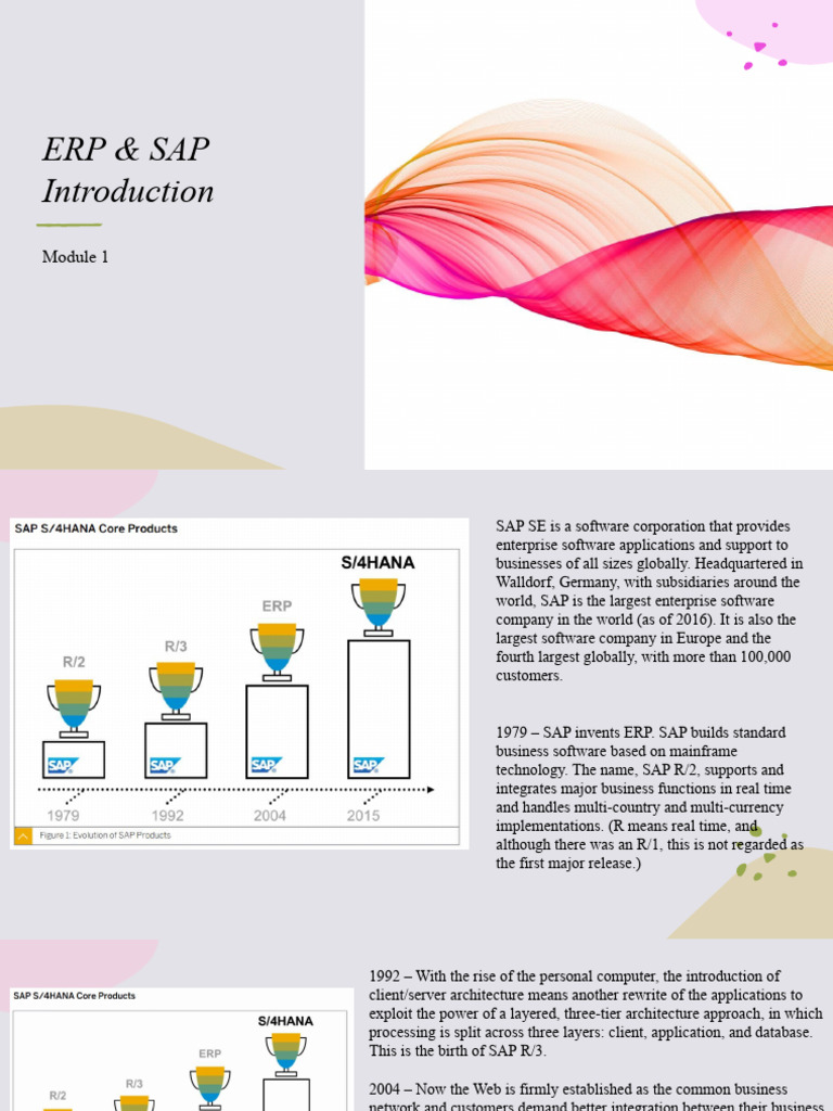 Module1 ERP & SAP Introduction | PDF | Enterprise Resource Planning | Computing