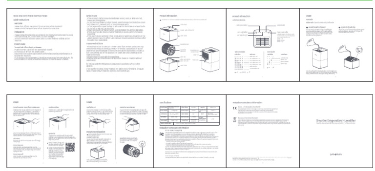 Evaporative Humidifier-User Manual | PDF | Water | Humidity
