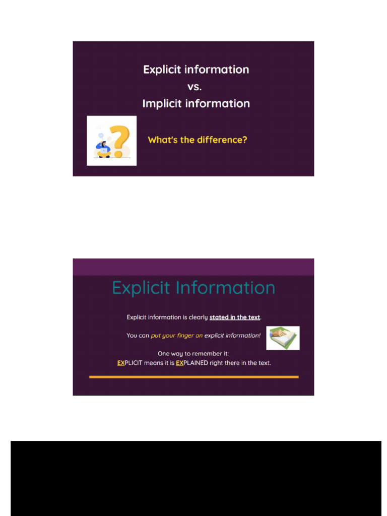 Implicit Explicit Lesson | PDF