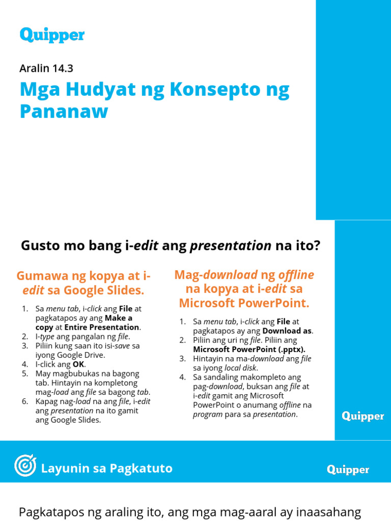 Mga Hudyat NG Konseptong Pananaw | PDF
