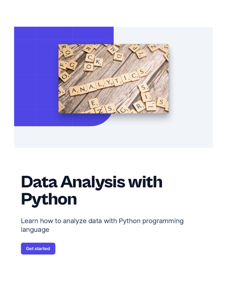 Data Analysis With Python | PDF | Data Analysis | Statistics Data Analysis With Python | PDF | Data Analysis | Statistics