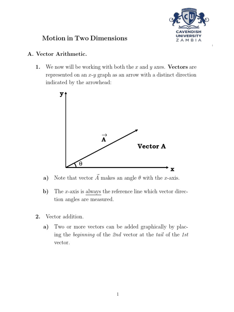 vectors -Motion_in_Two_Dimensions | PDF | Acceleration | Euclidean Vector
