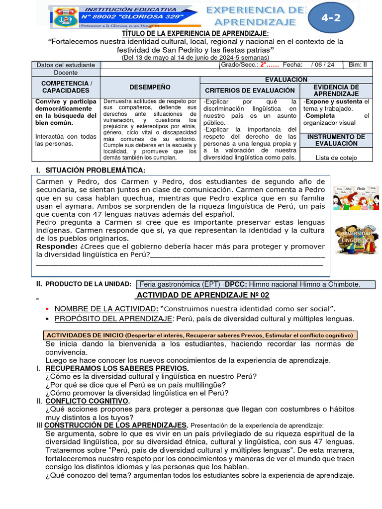 2-IV-DPCC-2do Año-Est. | PDF | Lengua española | Perú