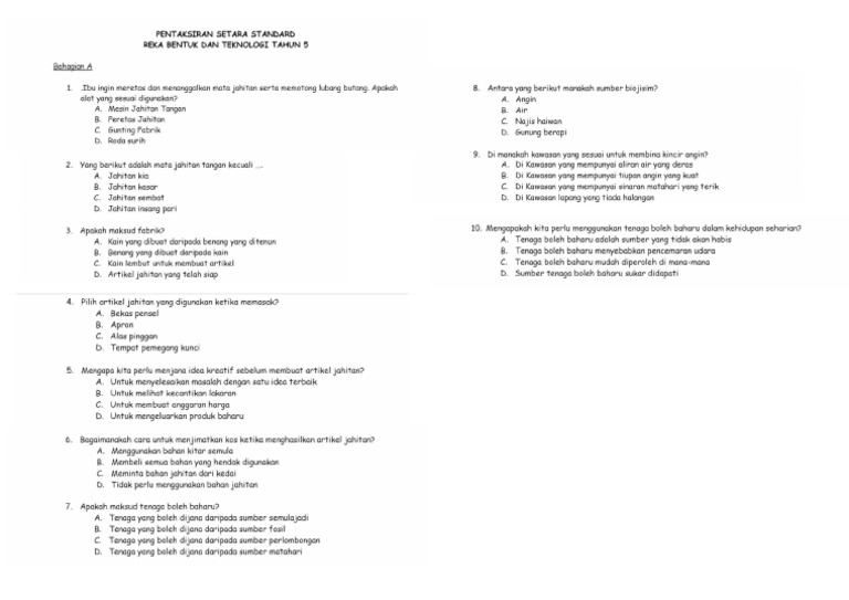 Latihan RBT Tahun 5 | PDF