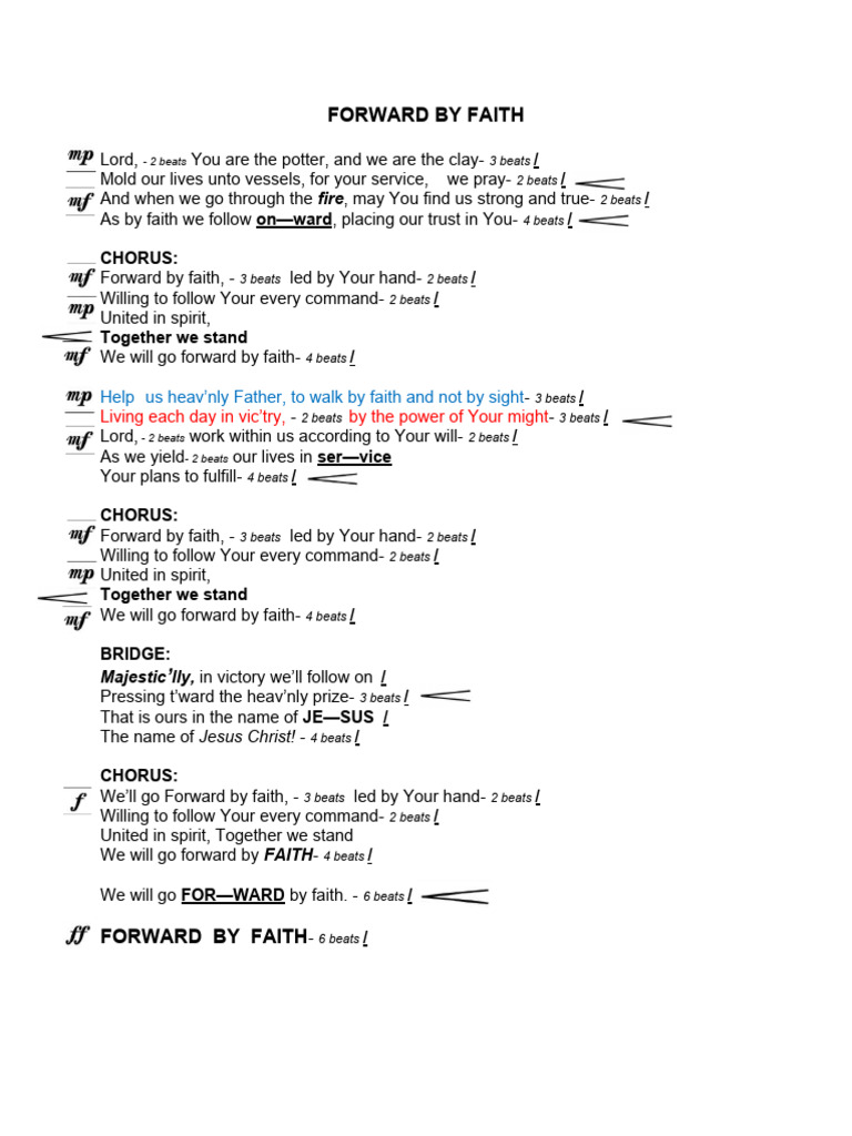 FORWARD BY FAITH Lyrics | PDF