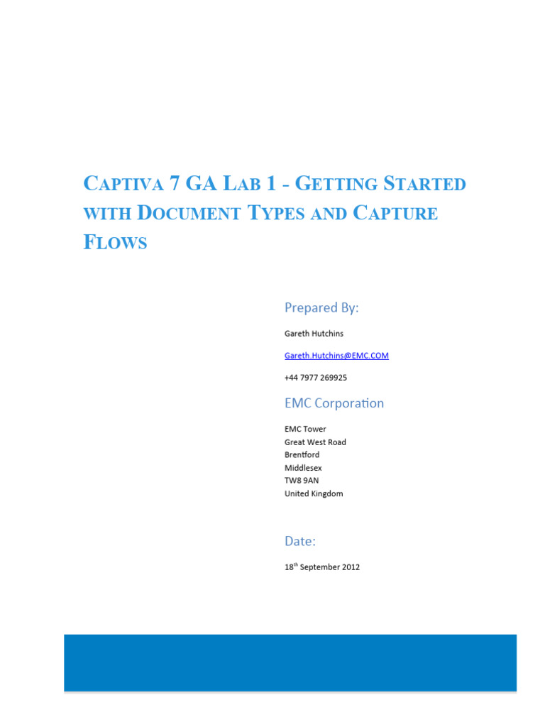 C7 GA Training Lab 1 - Getting Started with Document Type and Capture ... C7 GA Training Lab 1 - Getting Started with Document Type and Capture ...