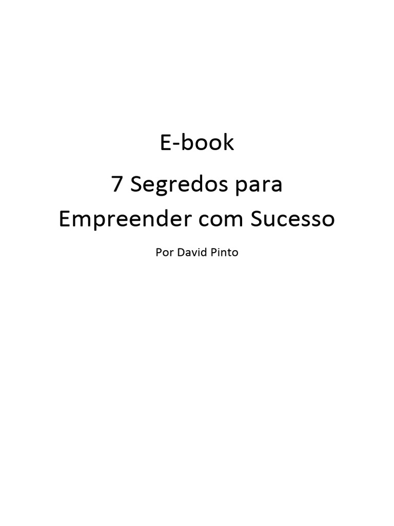 Ebook 7 Segredos para Empreender Com Sucesso | PDF | Empreendedorismo ...