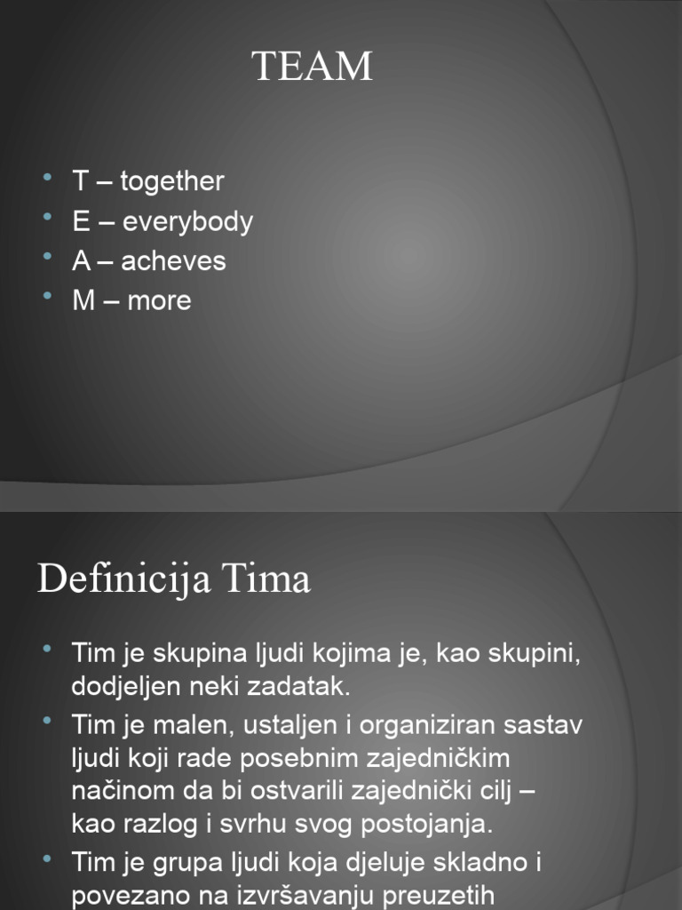 Timski Rad Parcijala | PDF