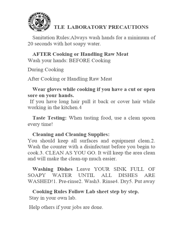 Tle Safety Precautions | PDF