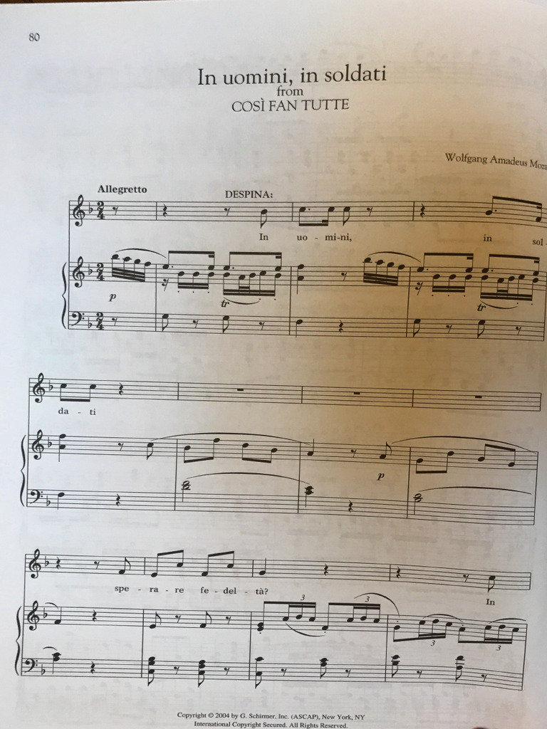 Mozart, Cosi fan tutti | PDF