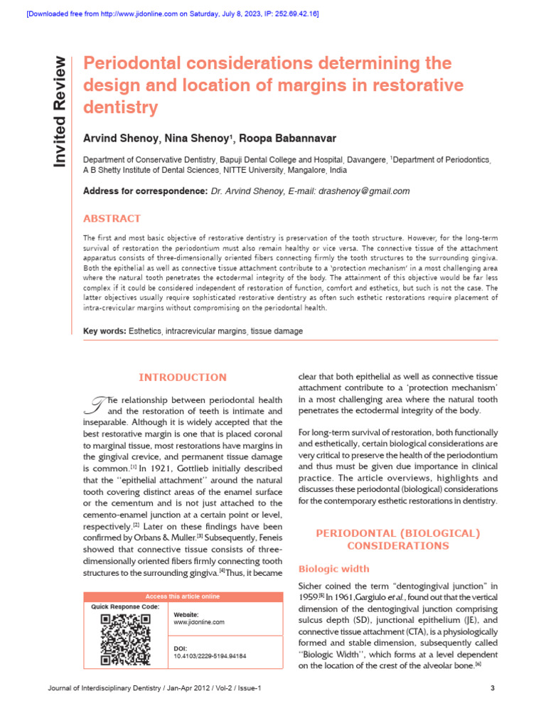 Perio Prostho | PDF | Periodontology | Human Tooth