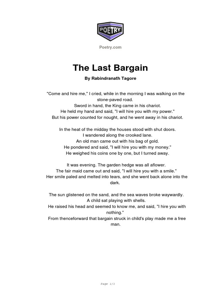 The Last Bargain | PDF | Classics