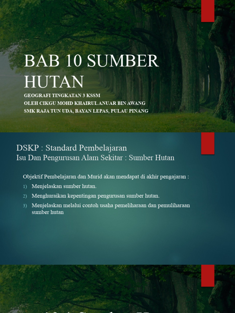GEO T3 KSSM Bab 10 Sumber Hutan | PDF