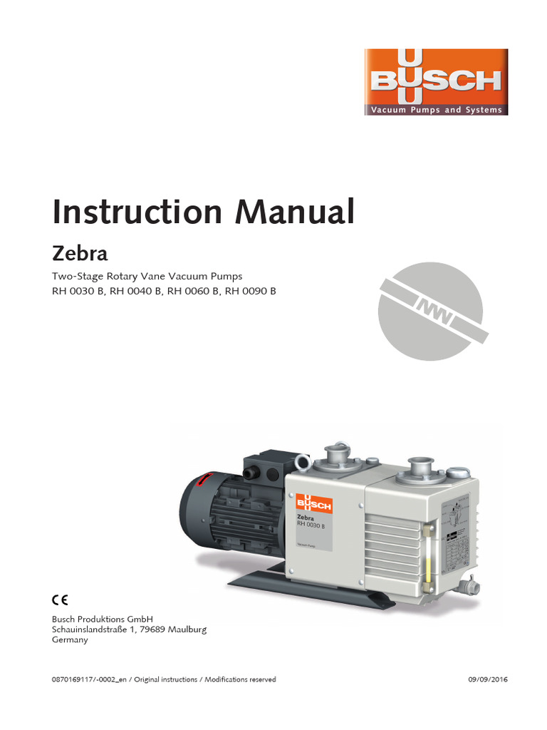 Instruction Manual ZEBRA RH 0030-0090 B - EN - en | PDF | Pump ...