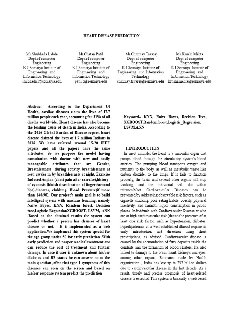 Heart Disease Prediction | PDF | Support Vector Machine | Machine Learning