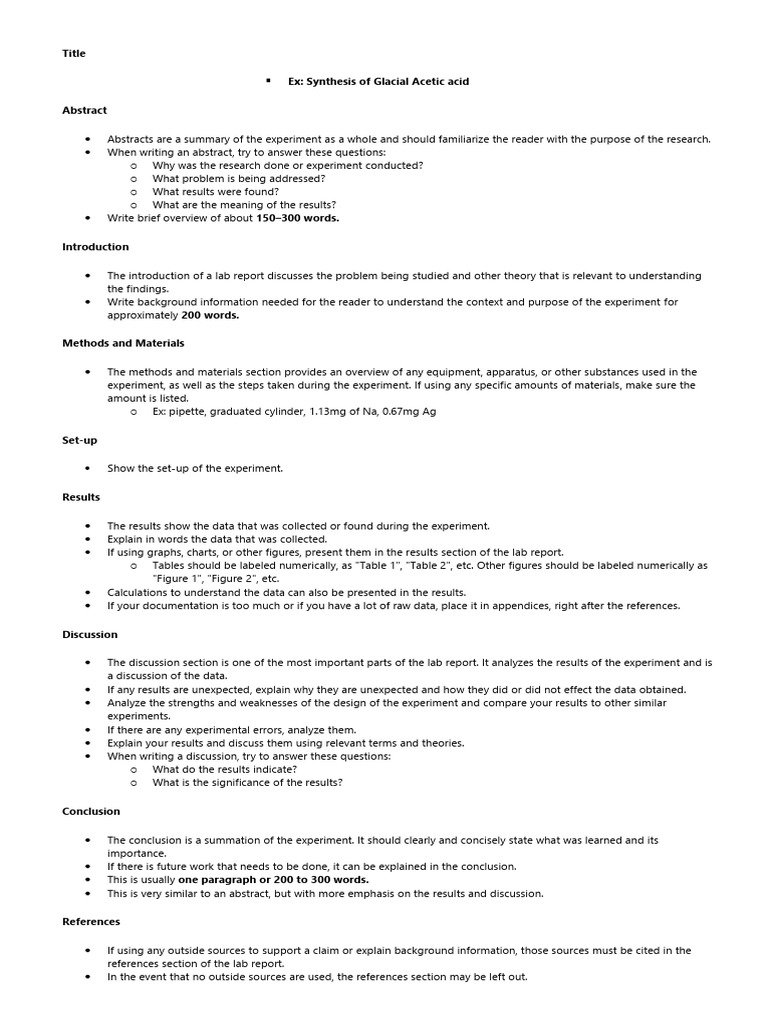 Laboratory Report Format | PDF | Experiment | Data