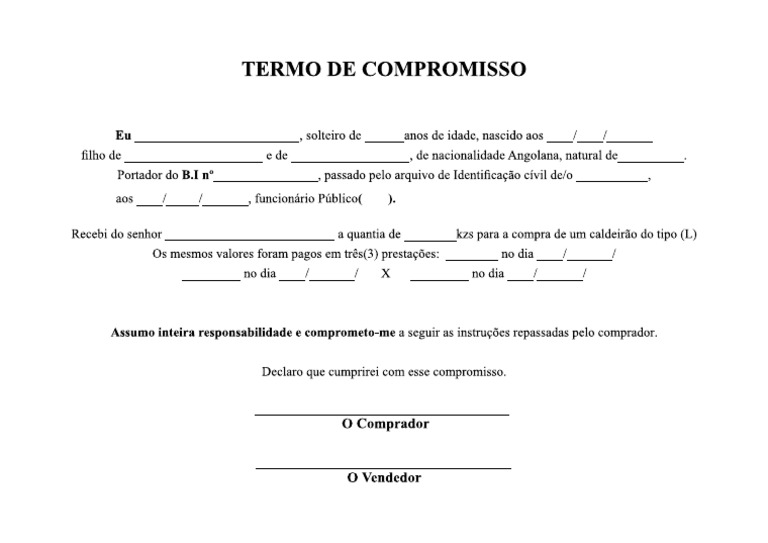 Termo de Responsabilidade de Compra e Venda | PDF