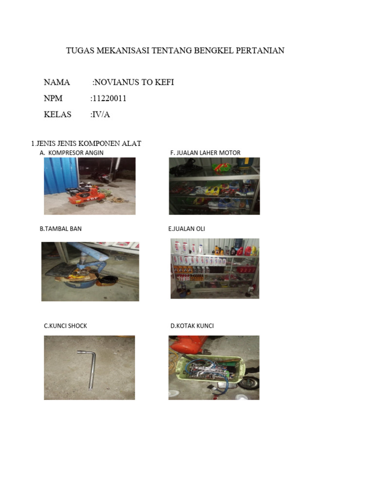 Tugas Mekanisasi Tentang Bengkel Pertanian Itto (4) | PDF
