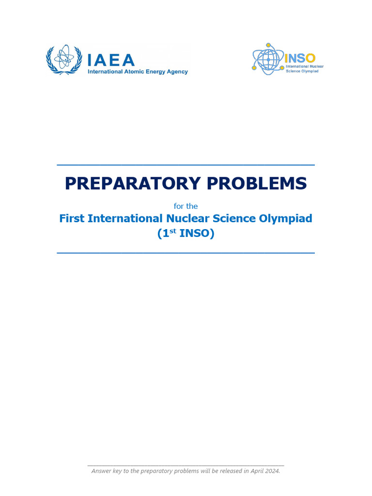 INSO 2024 Preparatory Problems | PDF | Neutron | Radioactive Decay